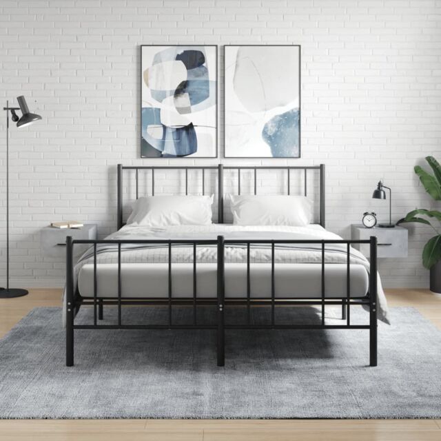 Berkfield Home Wall-mounted Bedside Cabinets 2 pcs Concrete Grey ...