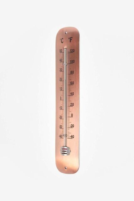 Copper Metal Wall Thermometer, 30 cm by Debenhams | ufurnish.com