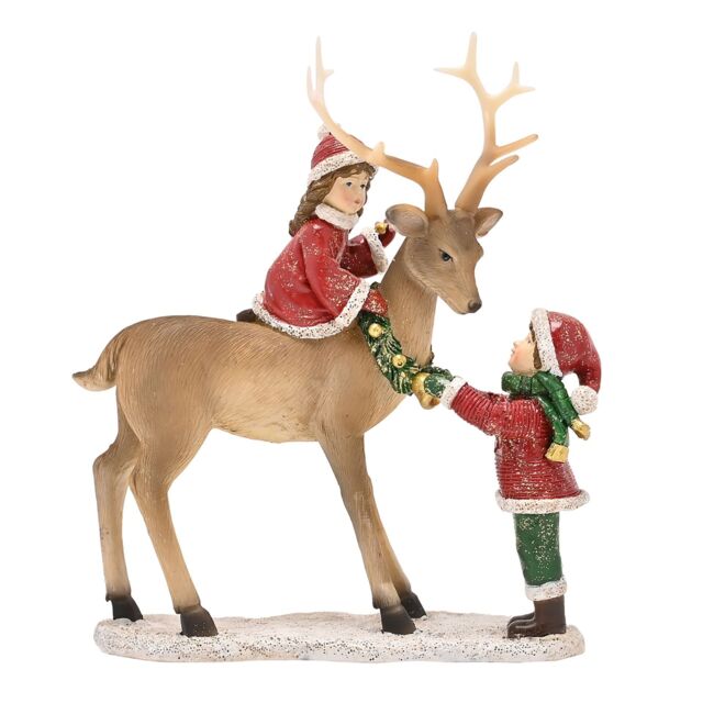 Victorian Boy & Girl With Reindeer by Debenhams | ufurnish.com
