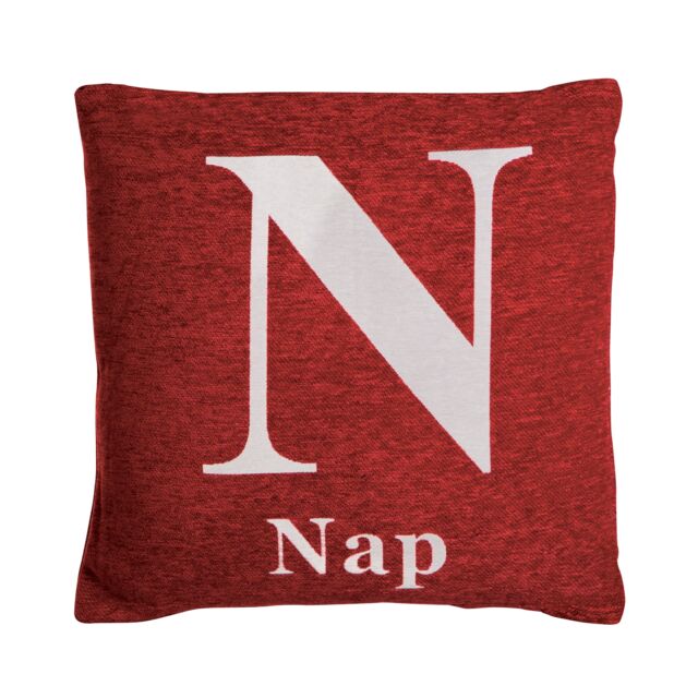 Orsina Nap Words Black Cushion in Red by Debenhams | ufurnish.com