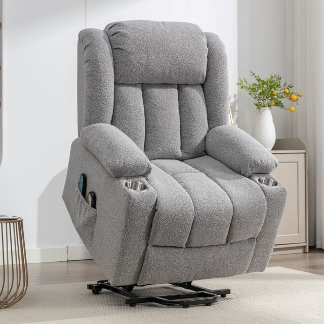 Lovell Electric Lift Assist Riser Recliner with Massage and Heat by ...