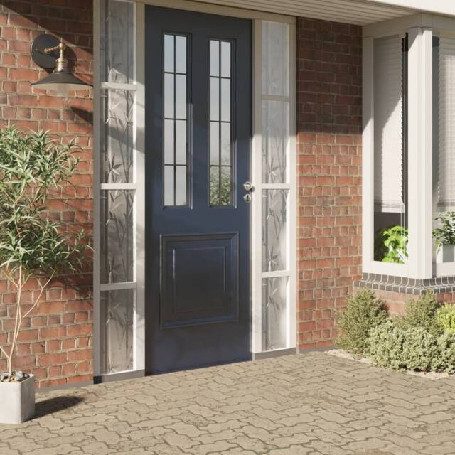 Berkfield Home Window Films 4 pcs Frosted Bamboo Pattern PVC in Black ...