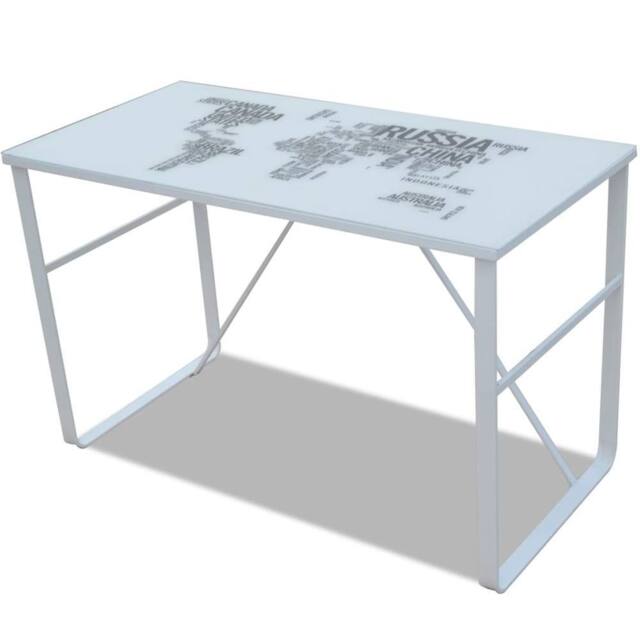 Berkfield Home Rectangular Desk with Map Pattern in White by Debenhams ...