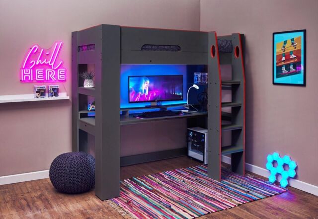 Power Napper Gaming High Sleeper Bed by Debenhams | ufurnish.com