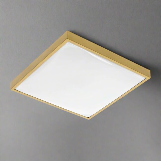 Altar Gold Square LED Ceiling Light, 4000K, 24W, 1680lm, IP44 by ...