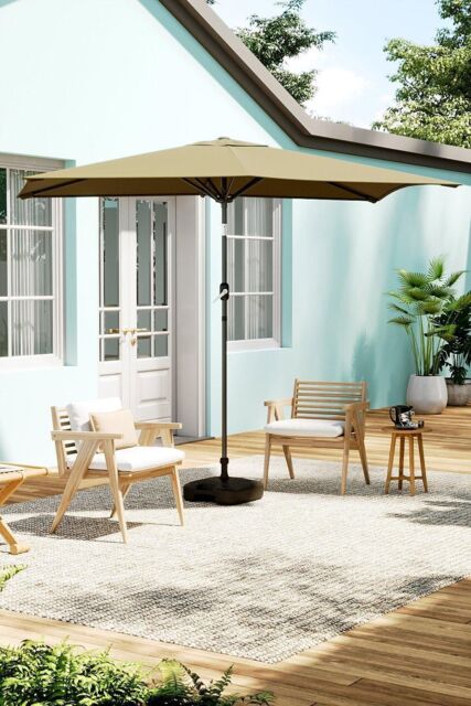Rectangular Khaki Waterproof Parasol for Outdoor with Plastic Fillable ...