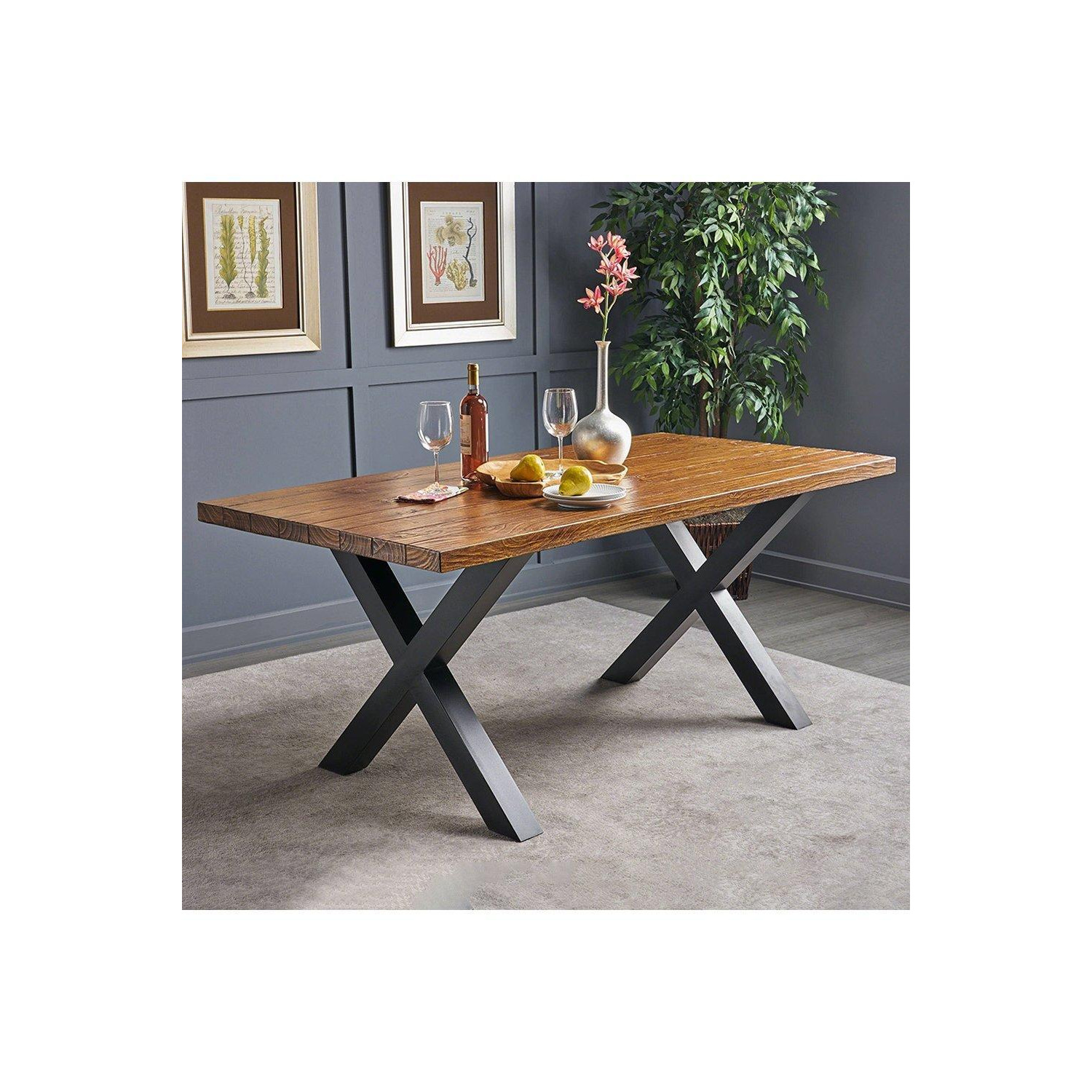 Industrial Metal X-Shaped Legs for Tables Desks for DIY Set of 2 by ...