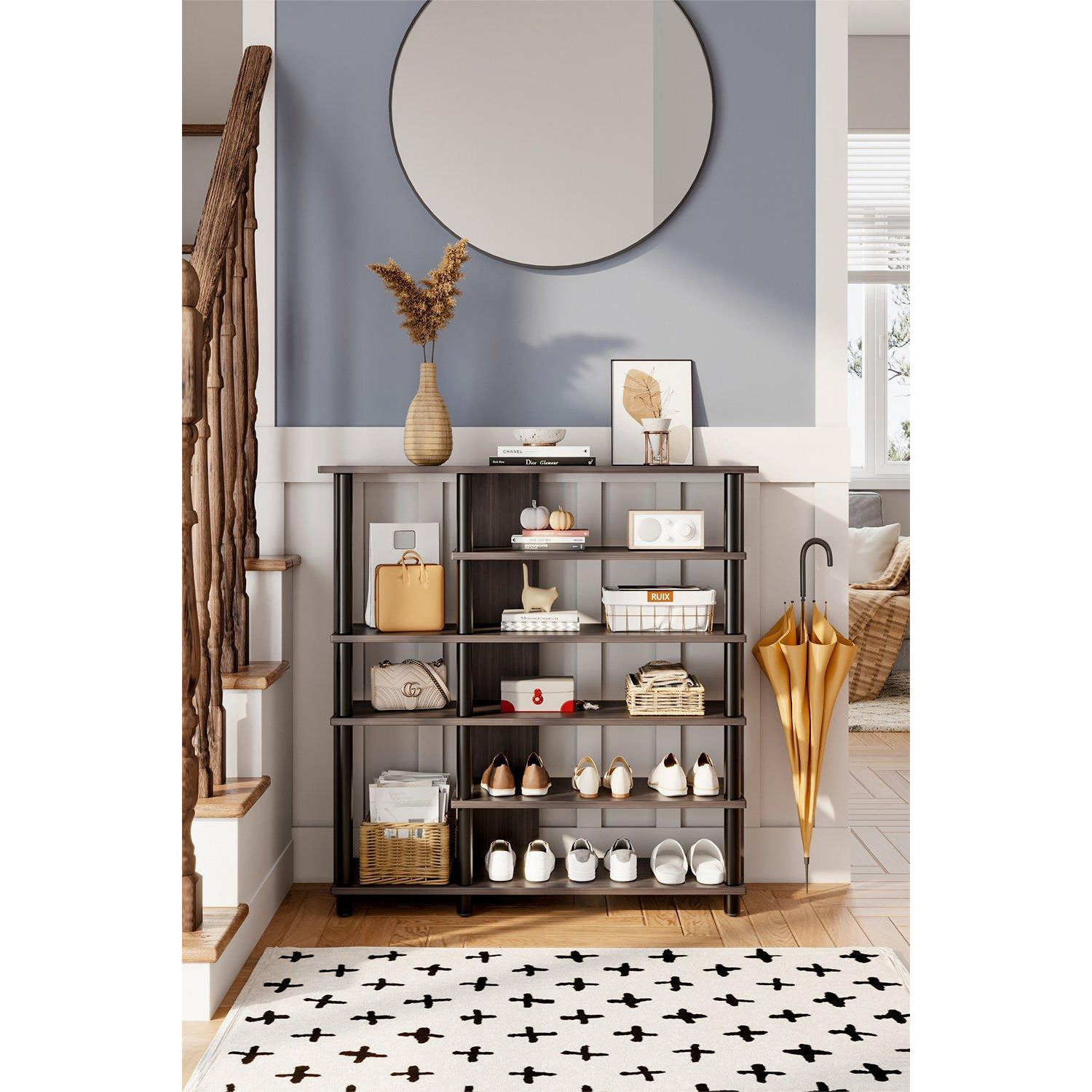 6-Layer Open-Style Wood Shoe Rack by Debenhams | ufurnish.com