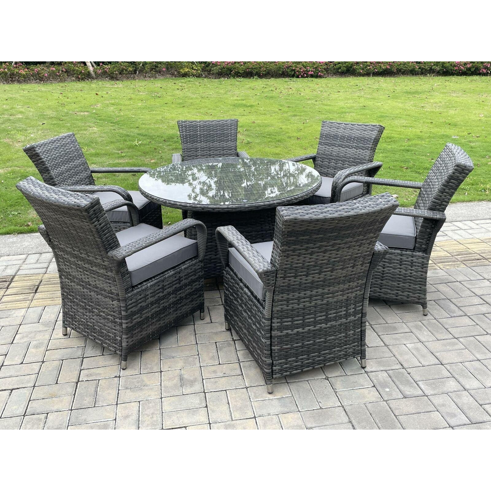 Outdoor Rattan Garden Furniture Dining Set Table And Chair Set Wicker ...