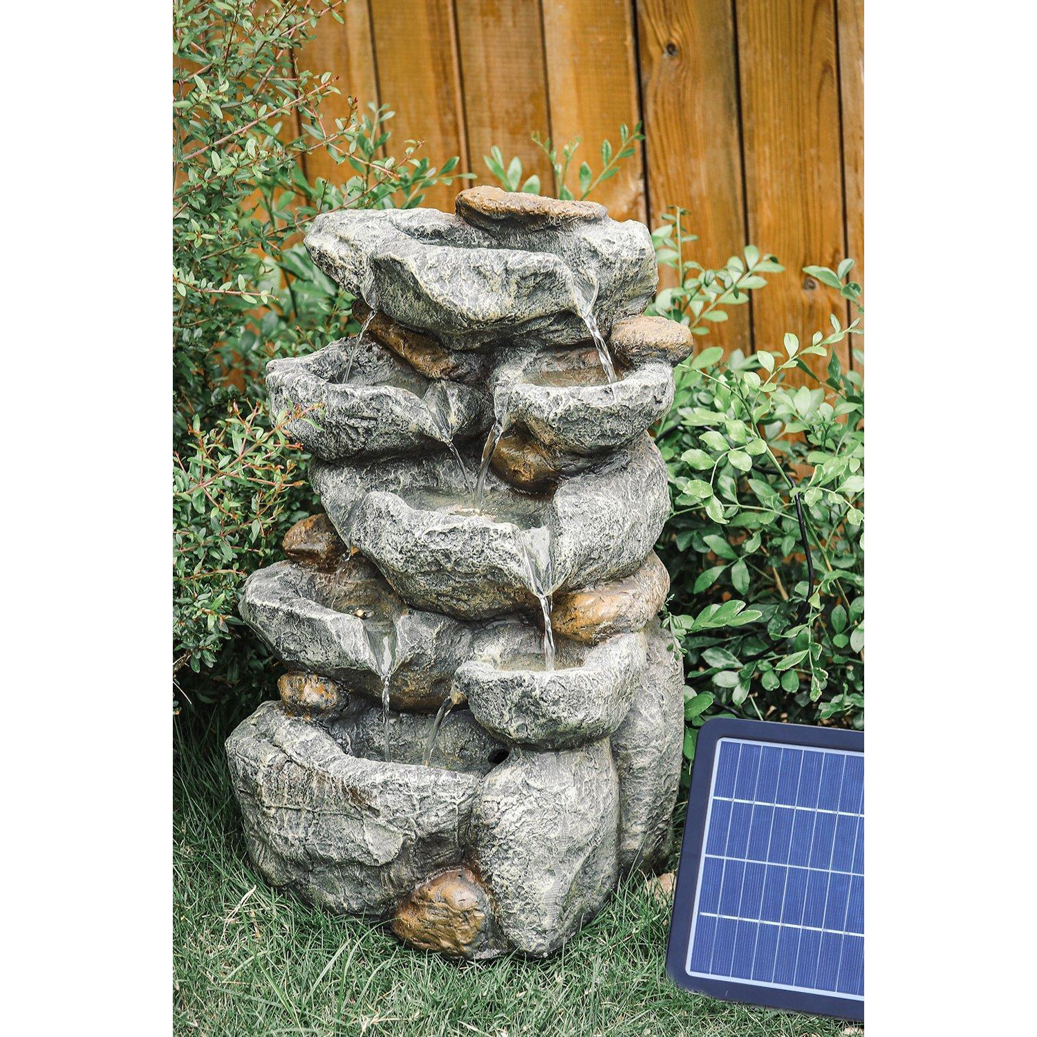 Waterfall Solar Powered Outdoor Fountain by Debenhams | ufurnish.com