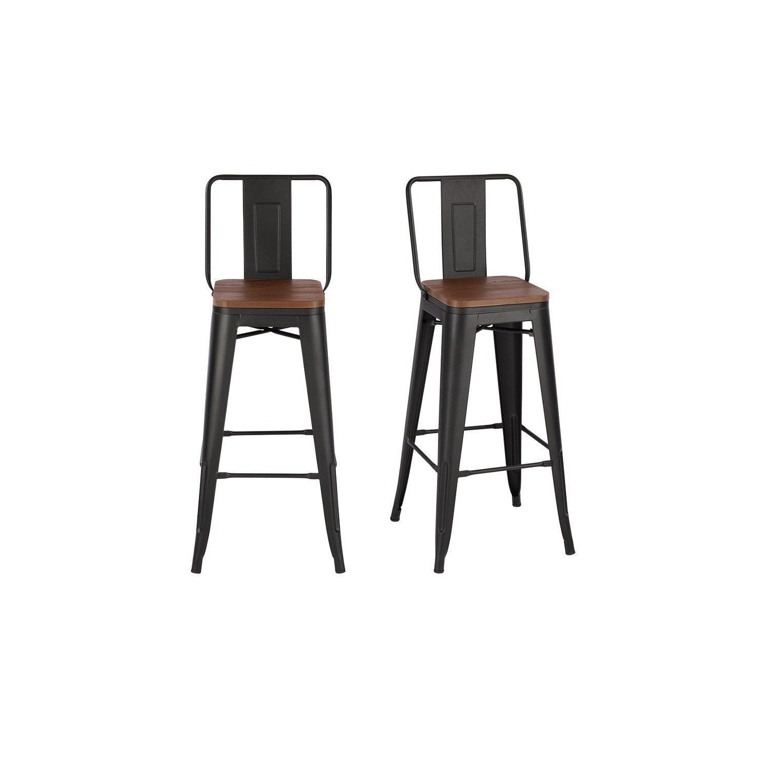 2Pcs Industrial Style High Chair Metal Frame Bar Stool by Debenhams ...