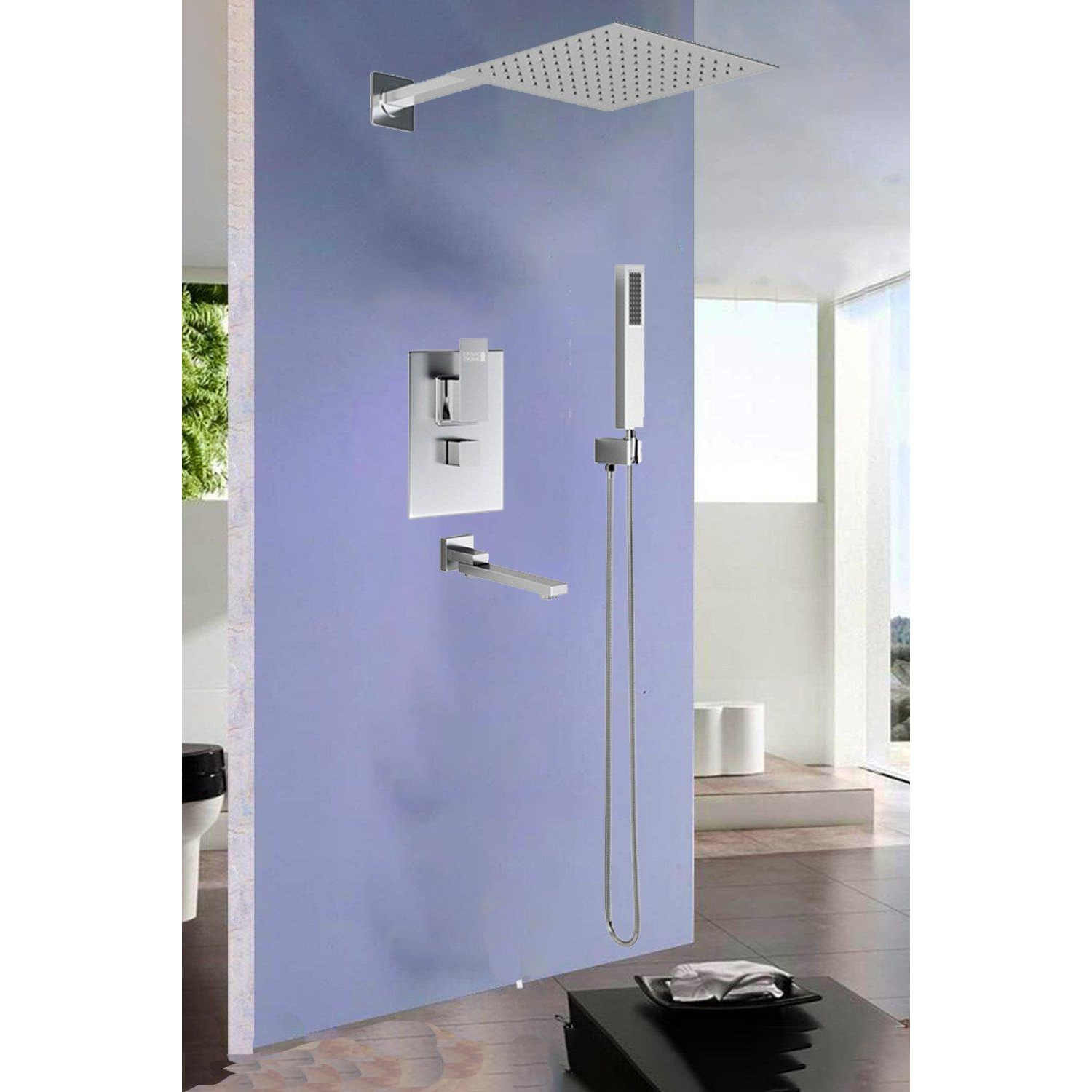 Chrome Square 3 Way Concealed Shower Mixer Set by Debenhams | ufurnish.com