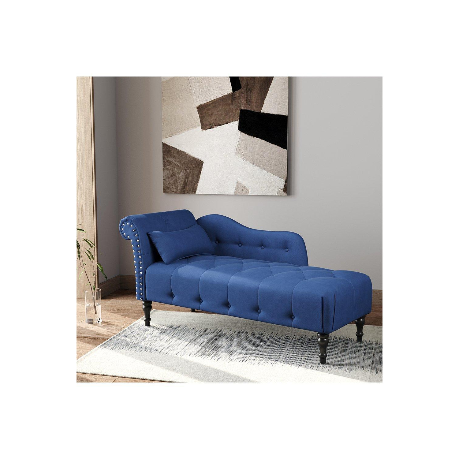 Vintage Tufted Left Hand Chaise Lounge Chair by Debenhams | ufurnish.com