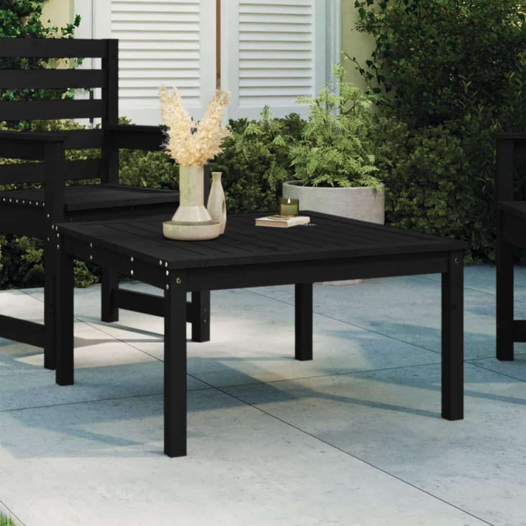 Garden Table Black 82.5x82.5x45 cm Solid Wood Pine by Debenhams ...
