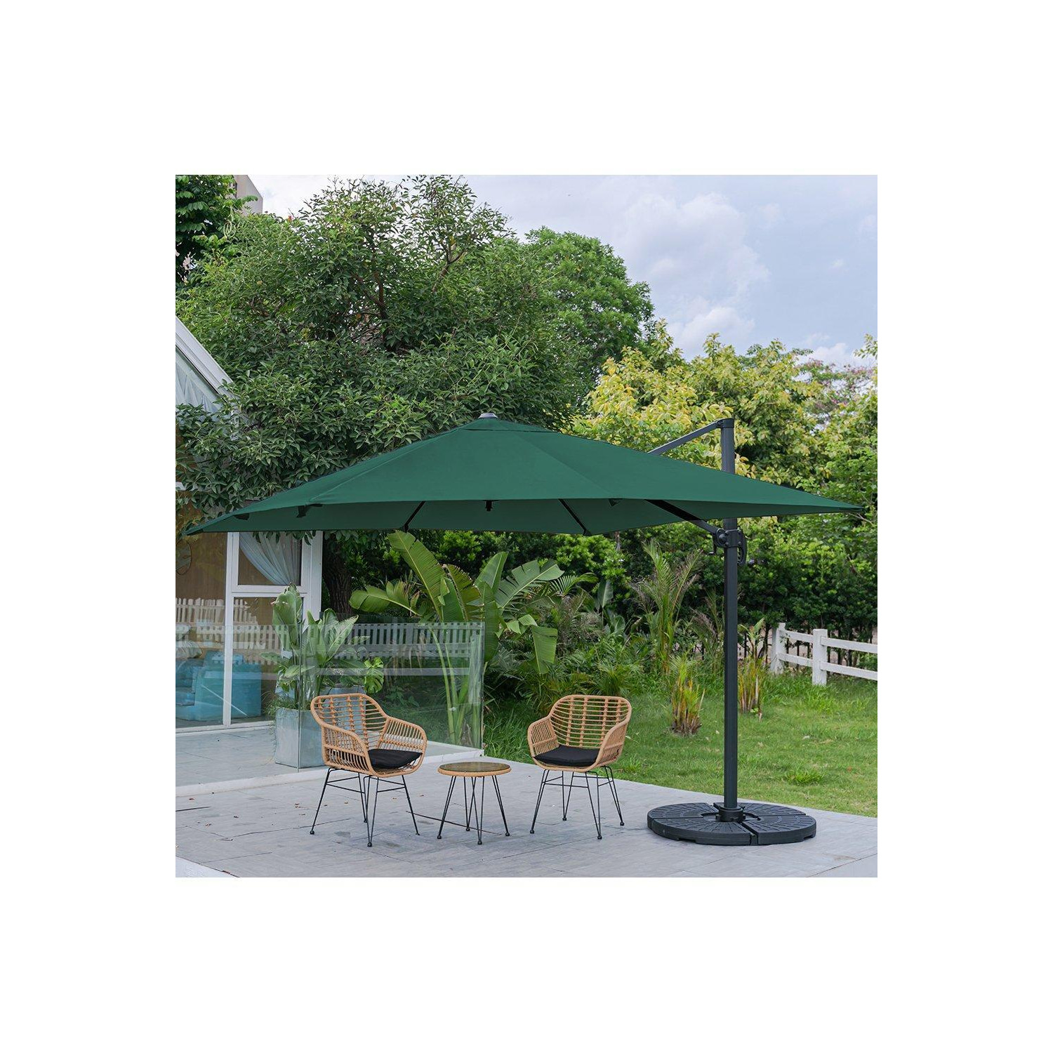 Large Square Canopy Rotating Outdoor Cantilever Parasol with Fillable ...
