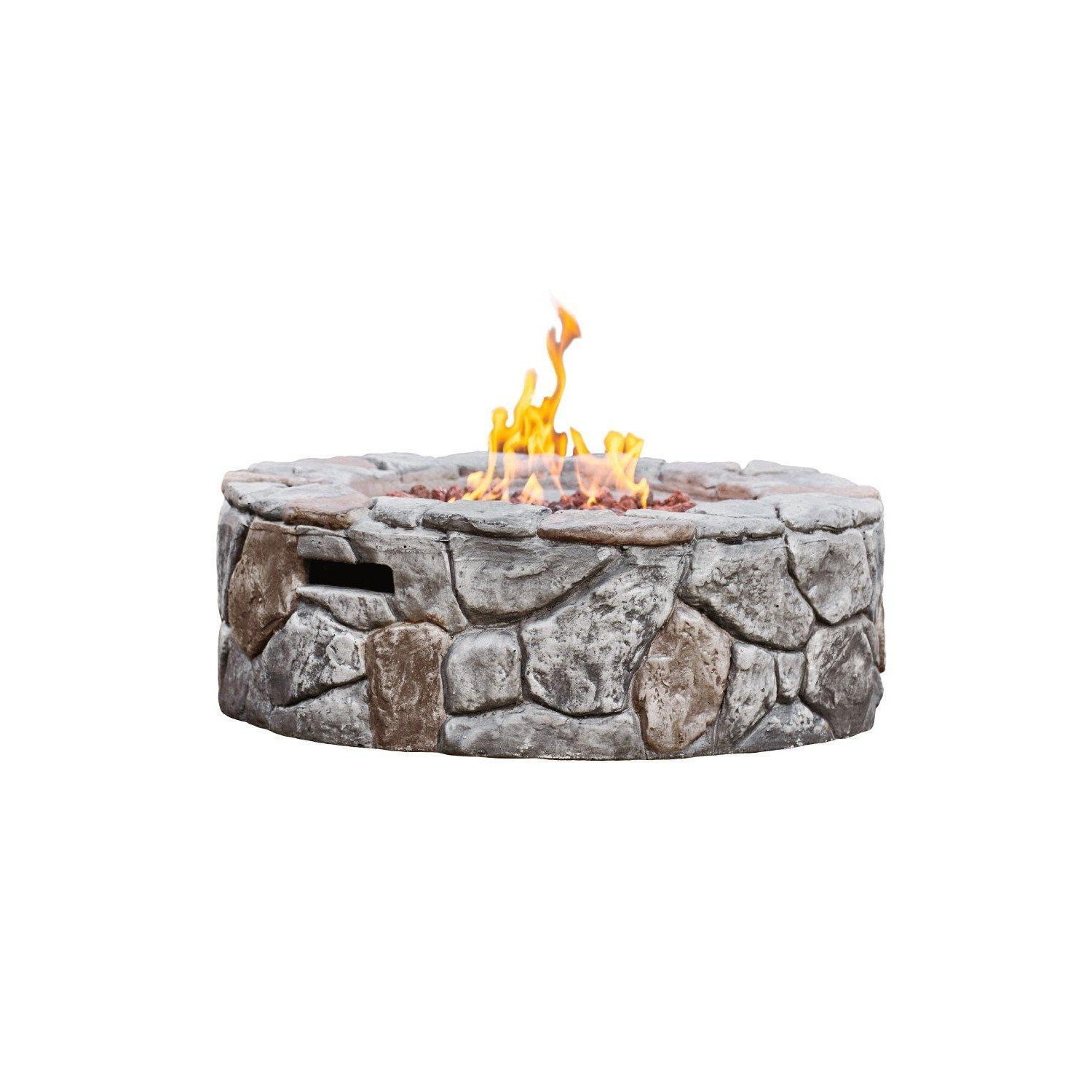 Outdoor Garden Round Propane Gas Fire Pit Table Burner by Debenhams ...