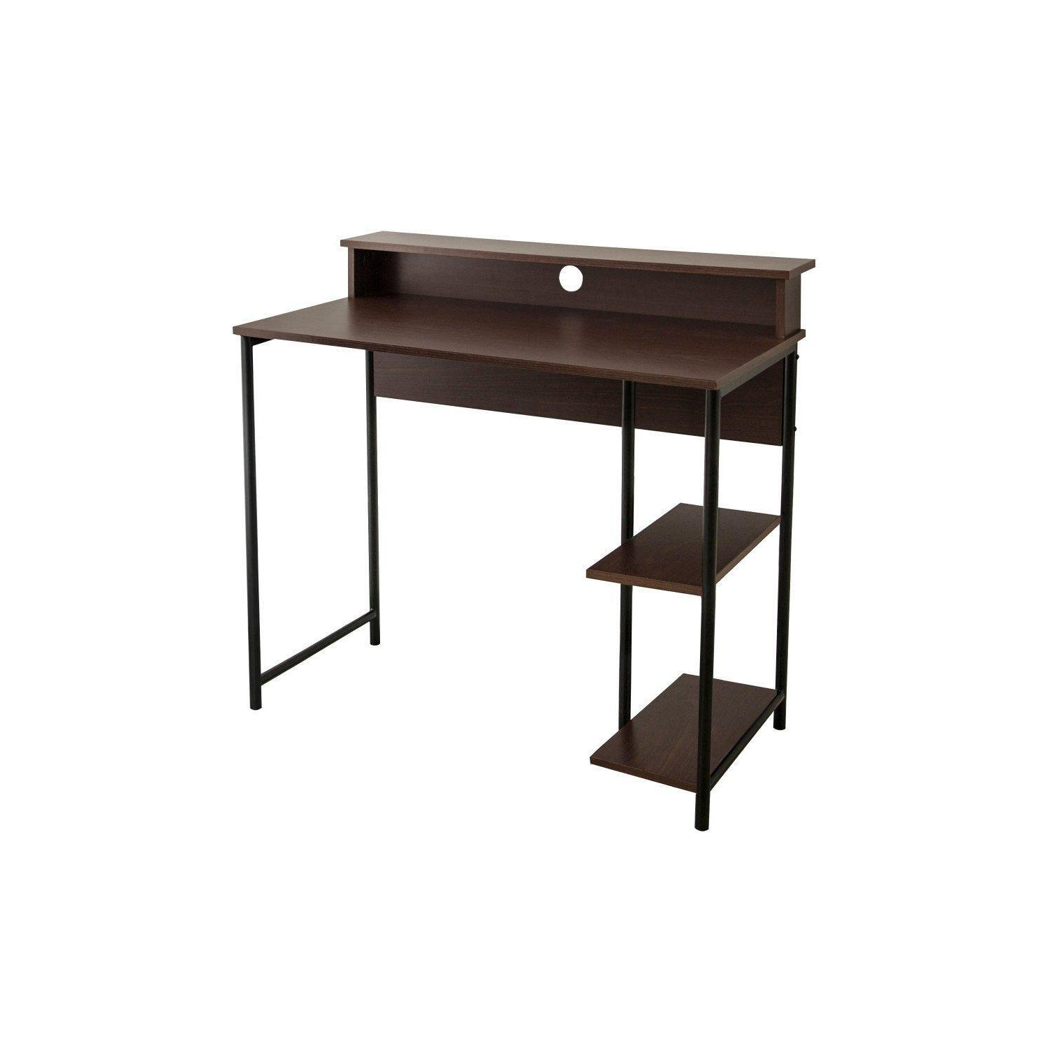 "35"" Wooden Home Office Study Computer Desk & Shelves Brown" by ...