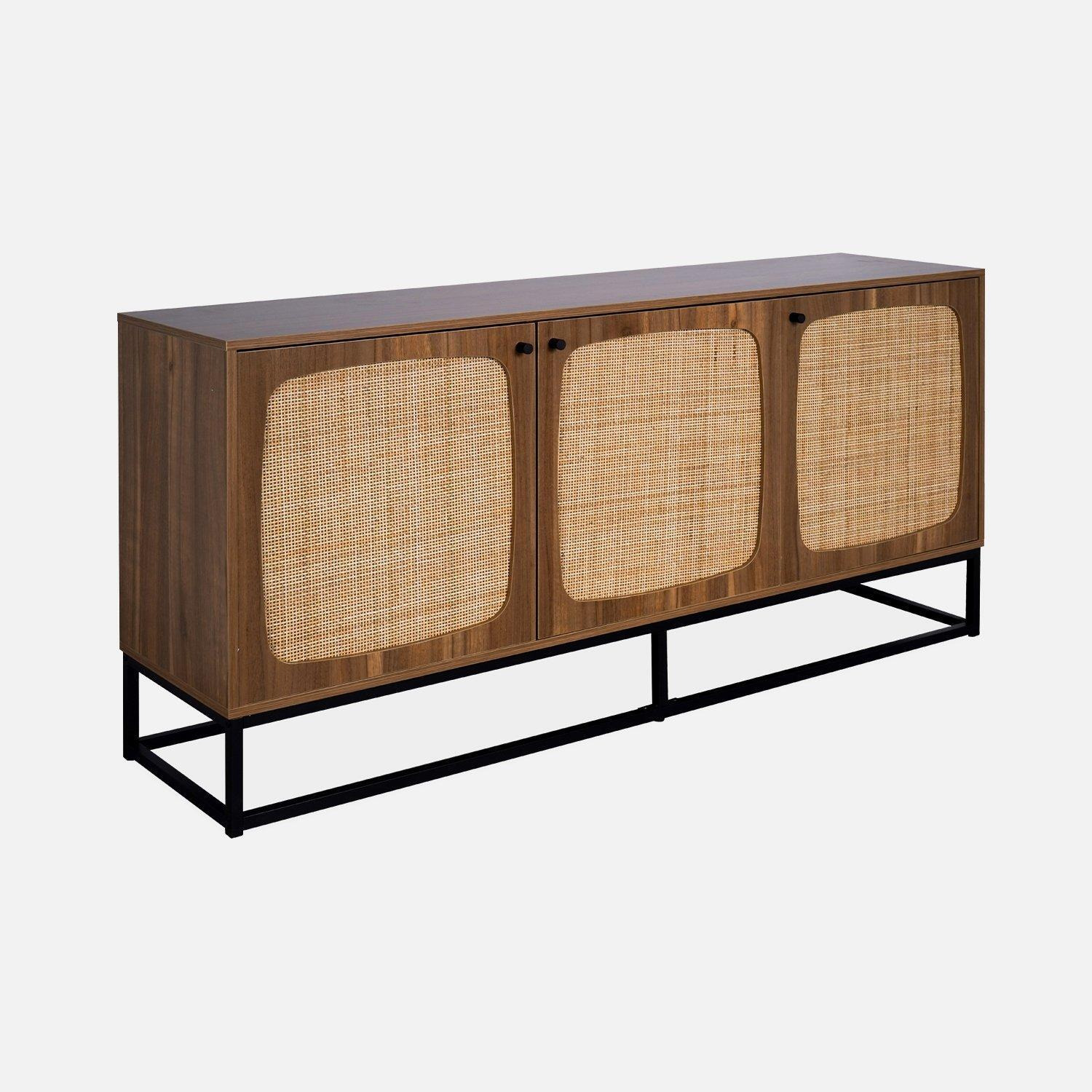 160cm Rounded Wood And Cane Buffet With 3 Doors by Debenhams | ufurnish.com