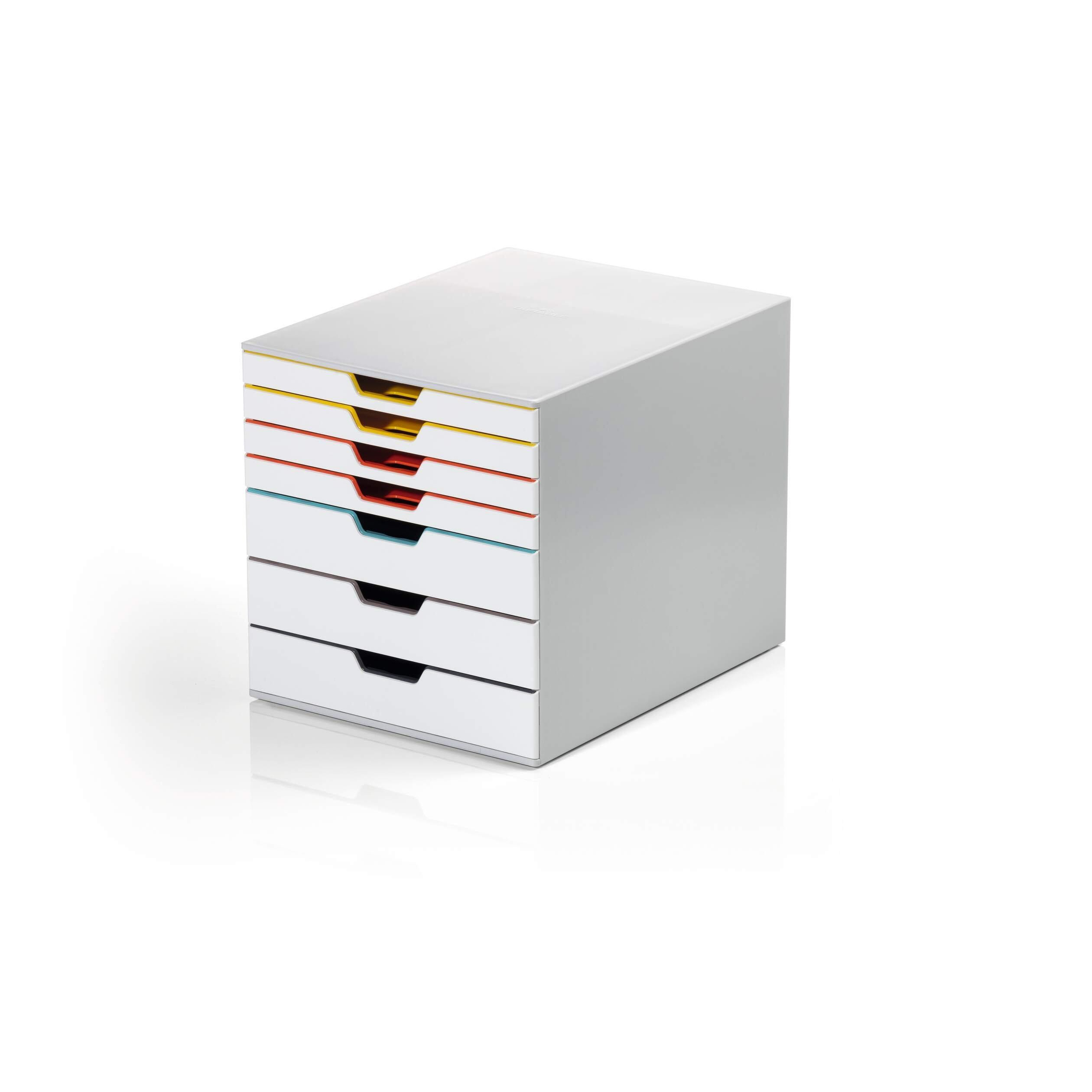 VARICOLOR MIX Desktop Organiser 7 Drawer Colour Coded Storage - A4+ by ...
