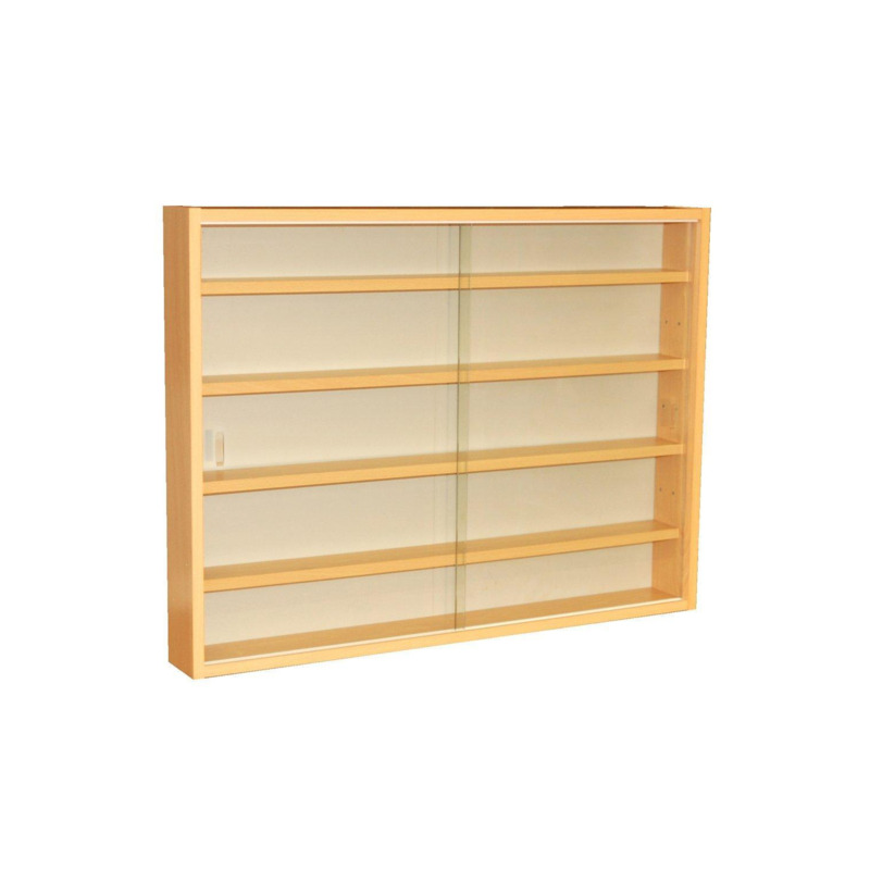 'Reveal' 4 Shelf Glass Wall Collectors Display Cabinet Beech by ...