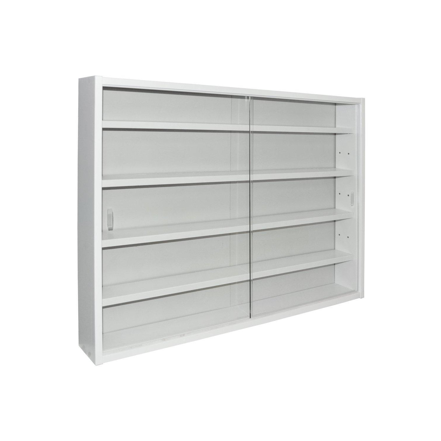 'Reveal' 4 Shelf Glass Wall Collectors Display Cabinet White by ...