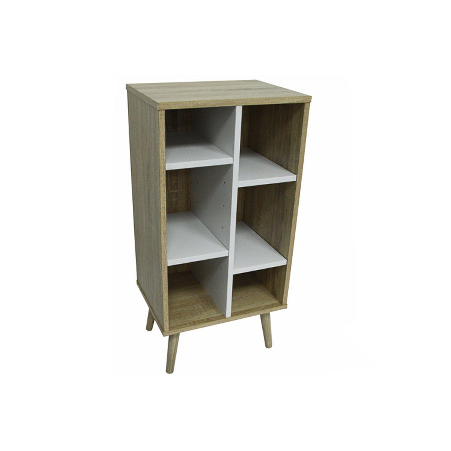 Storage End Table Display Unit With Interior Shelves Oak White by ...