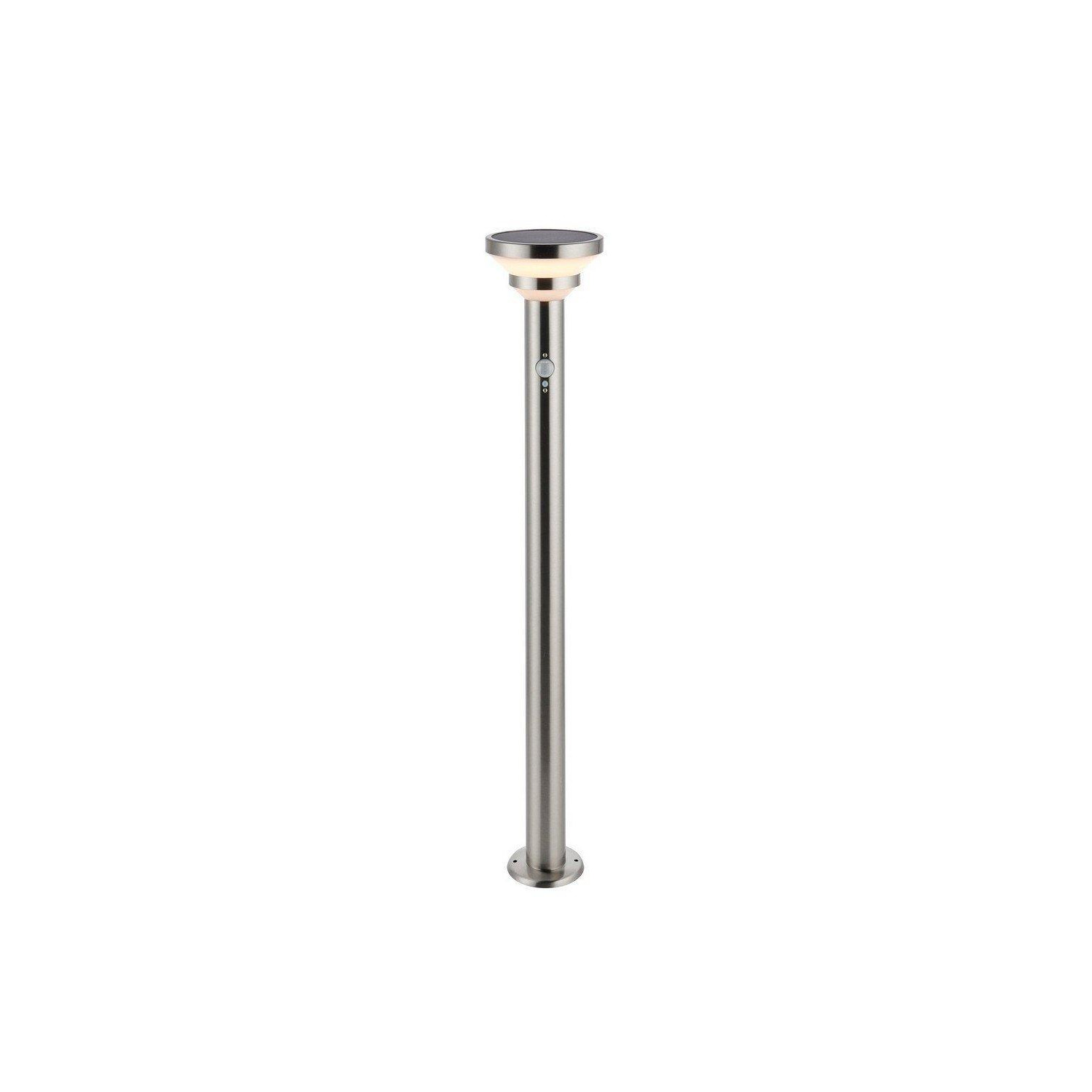 Modern Solar Powered Dimmable LED Tall Bollard Lamp Brushed Stainless ...