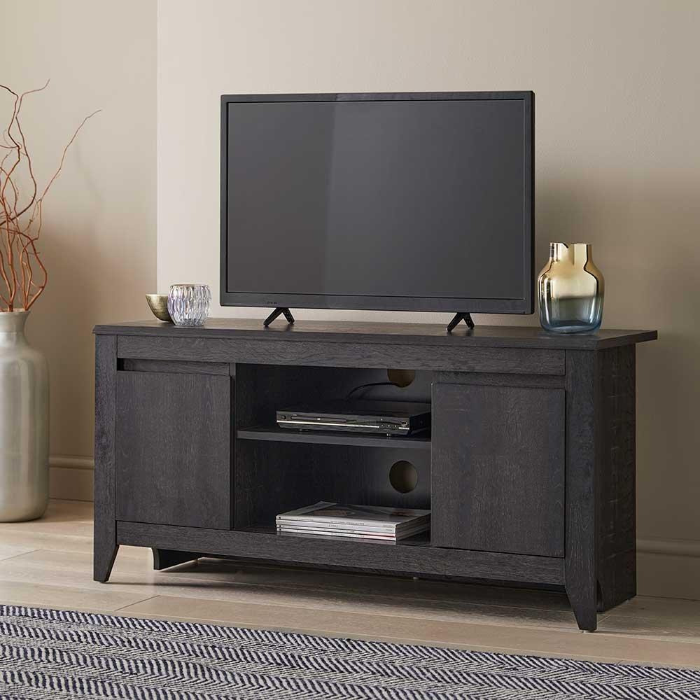 2 Door TV Unit Television Stand Entertainment Cabinet Textured ...