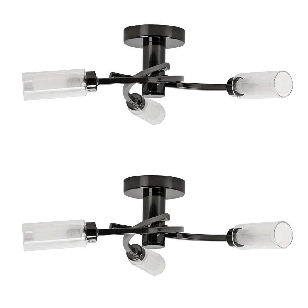 Claudia Pair of 3 Way Black Ceiling Bar Light by Debenhams | ufurnish.com
