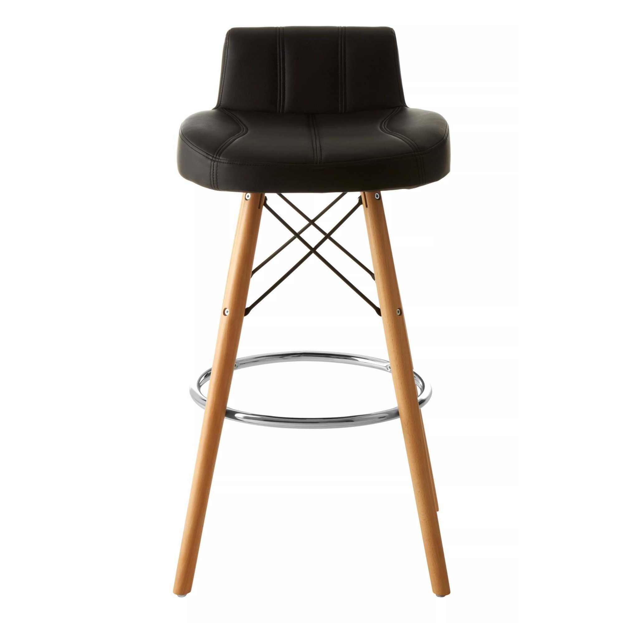 Interiors by Premier White Leather Effect Seat Bar Stool, Comfortable ...