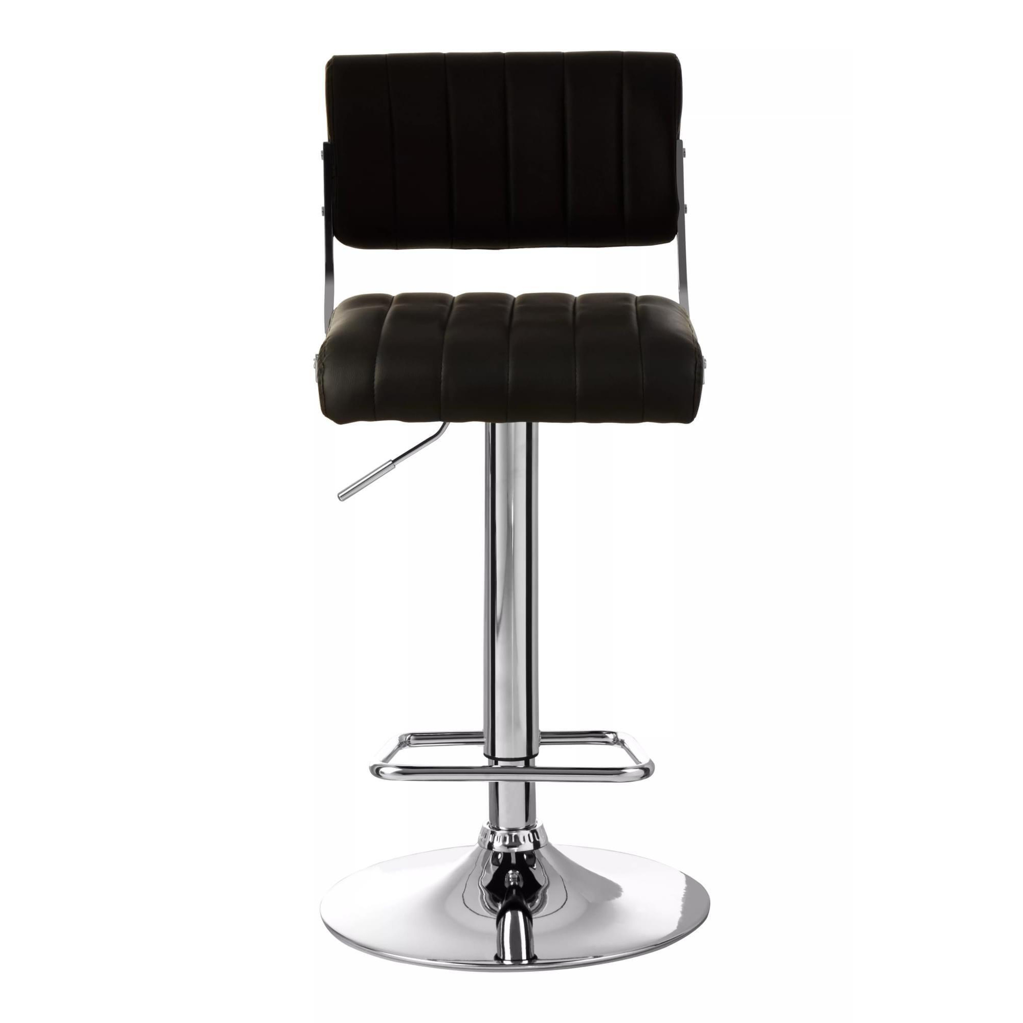 Interiors by Premier Light Grey Seat and Chrome Base Bar Stool ...