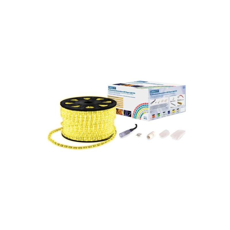 Static LED Rope Light Kit With Wiring Accessories Kit 90m Yellow by ...