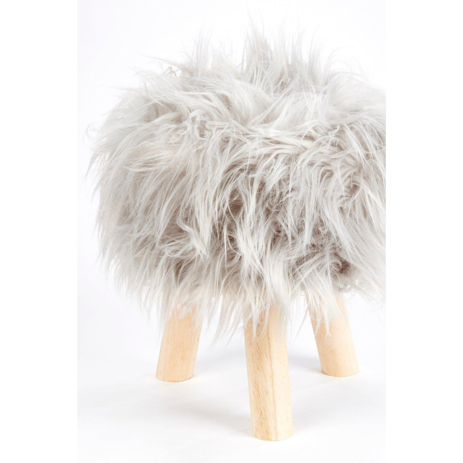 Mongolian Faux Fur Foot Stool by Debenhams | ufurnish.com