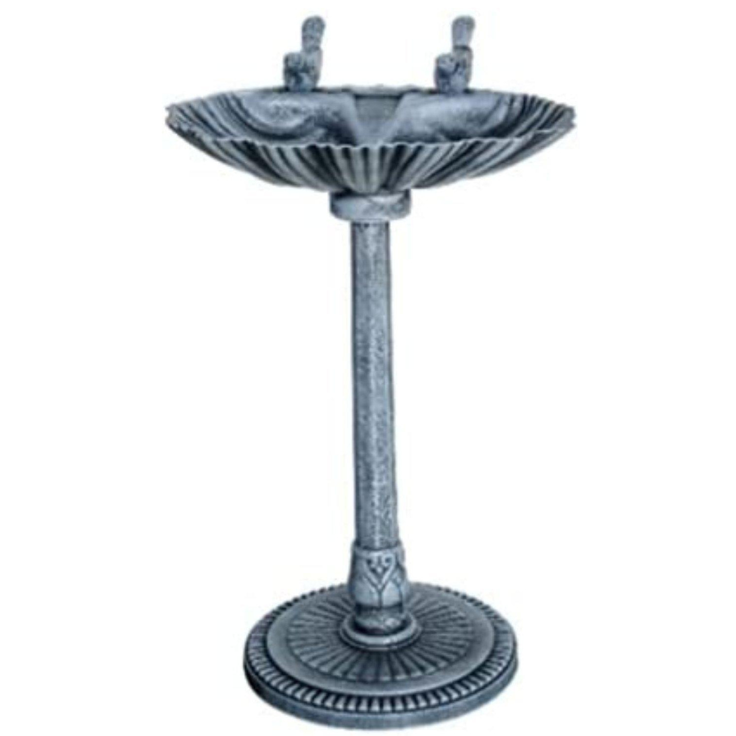 Garden Outdoors Plastic Metal Effect Garden Clam Shell Bird Bath Water ...