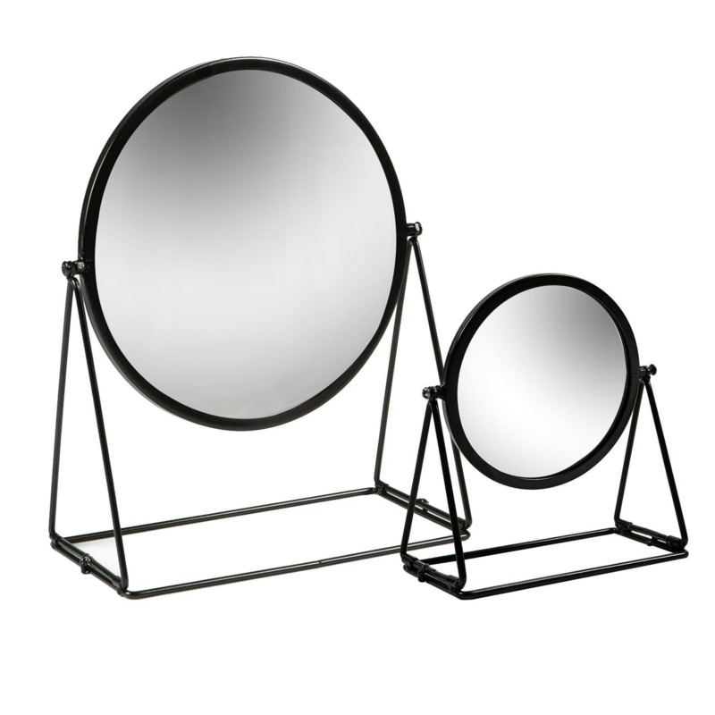 2 Piece Round Dressing Table Mirror Set - 2 Sizes - Black by Debenhams ...