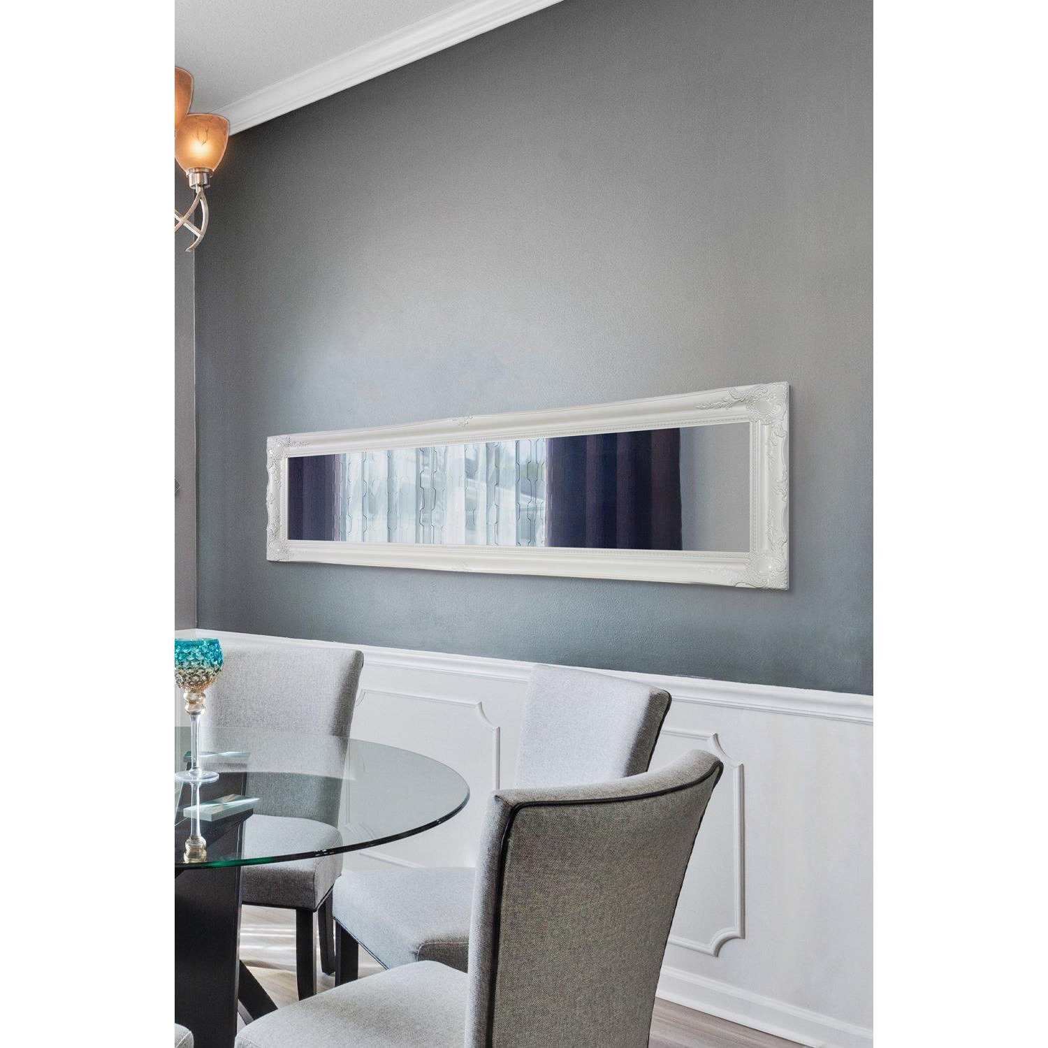 """Hamilton"" White Shabby Chic Full Length Wall Mirror 167cm x 45cm ...