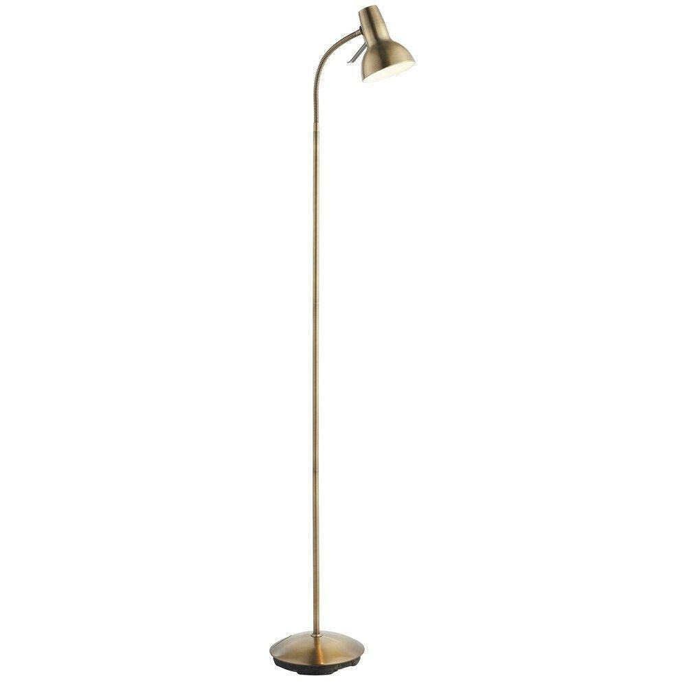 Tall Arched Floor Lamp Antique Brass Free Standing Curved Arm Sofa ...