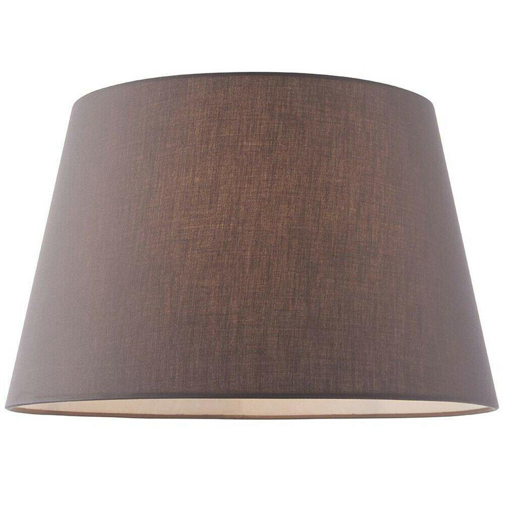 "14"" Round Tapered Lamp Shade Charcoal Cotton Fabric Modern Simple ...