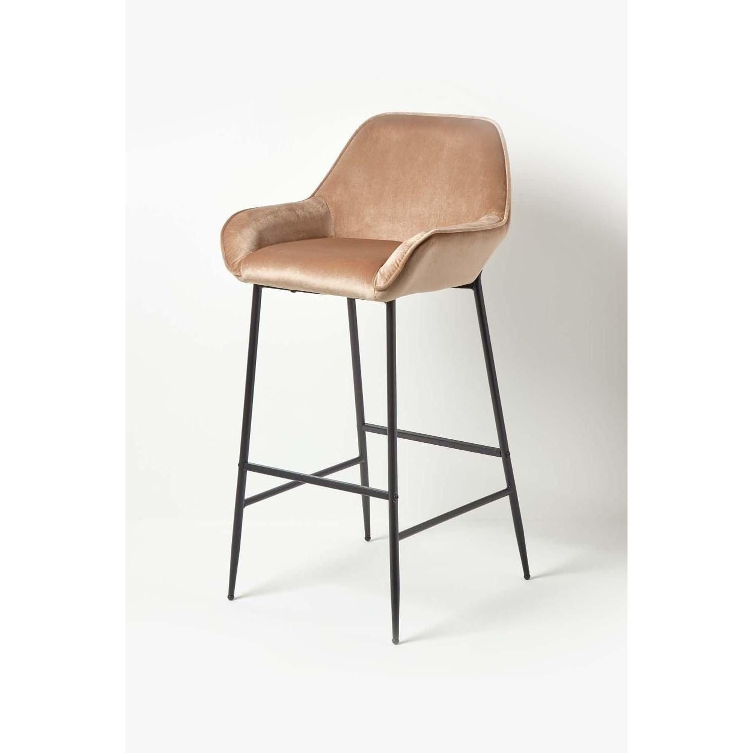 Eton Velvet Bar Stool by Debenhams | ufurnish.com