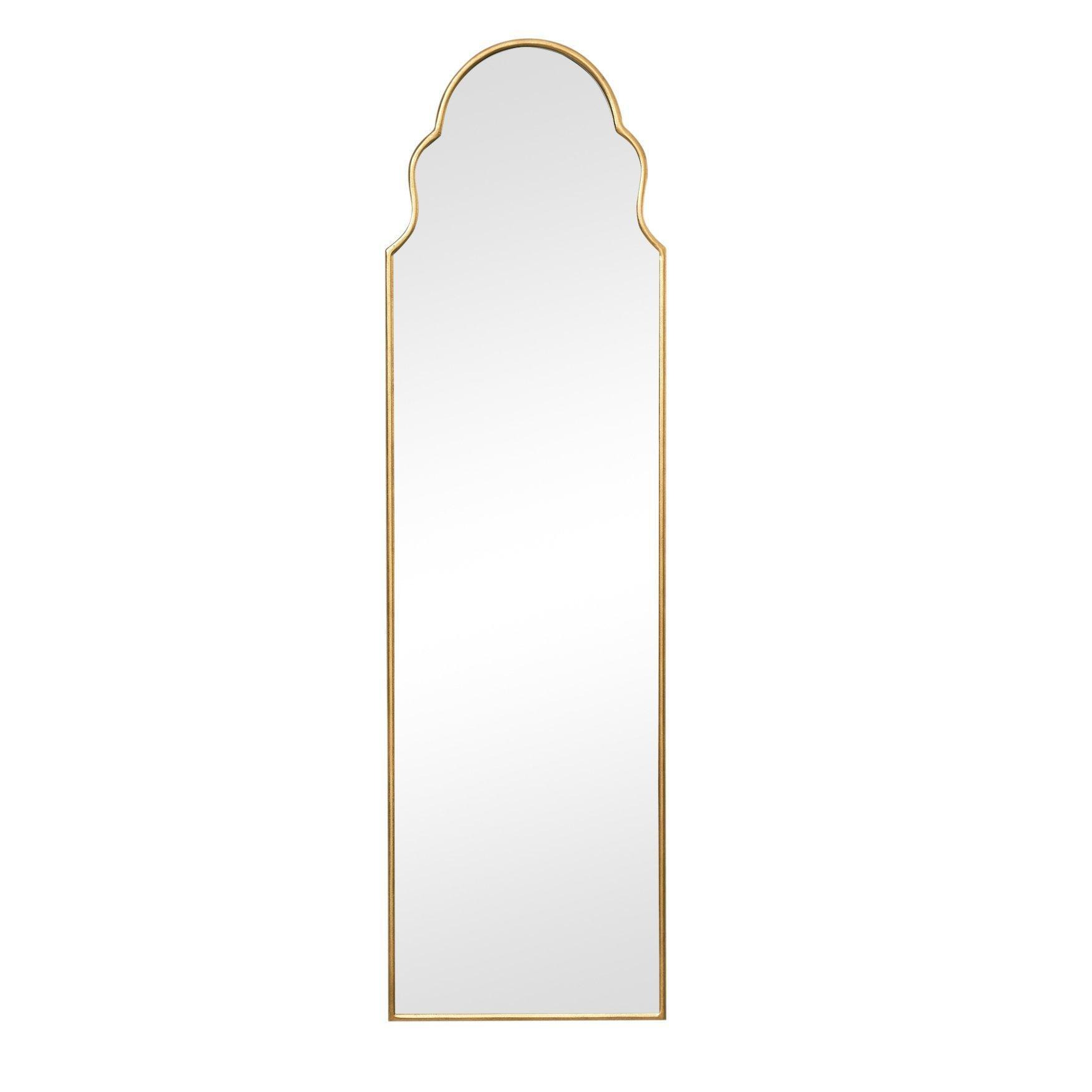 Tall Slim Gold Arch Wall Mirror 133cm X 38cm by Debenhams | ufurnish.com