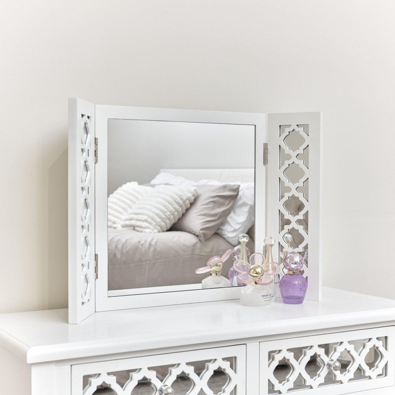White Mirrored Triple Mirror - Sabrina White Range by Debenhams ...