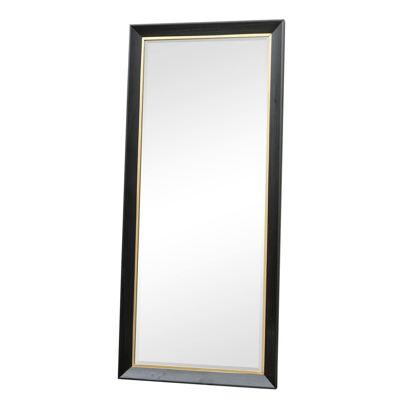 Large Black & Gold Leaner / Wall Mirror 158cm X 70cm by Debenhams ...