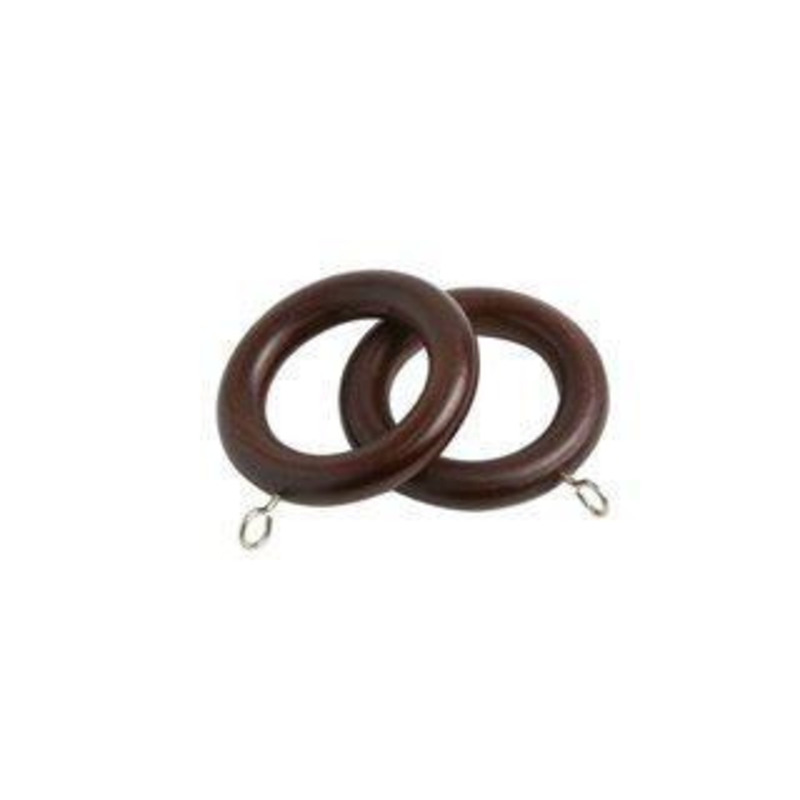 Pack of 8 Wooden Curtain Pole Ring Hooks with Eyes by Debenhams ...