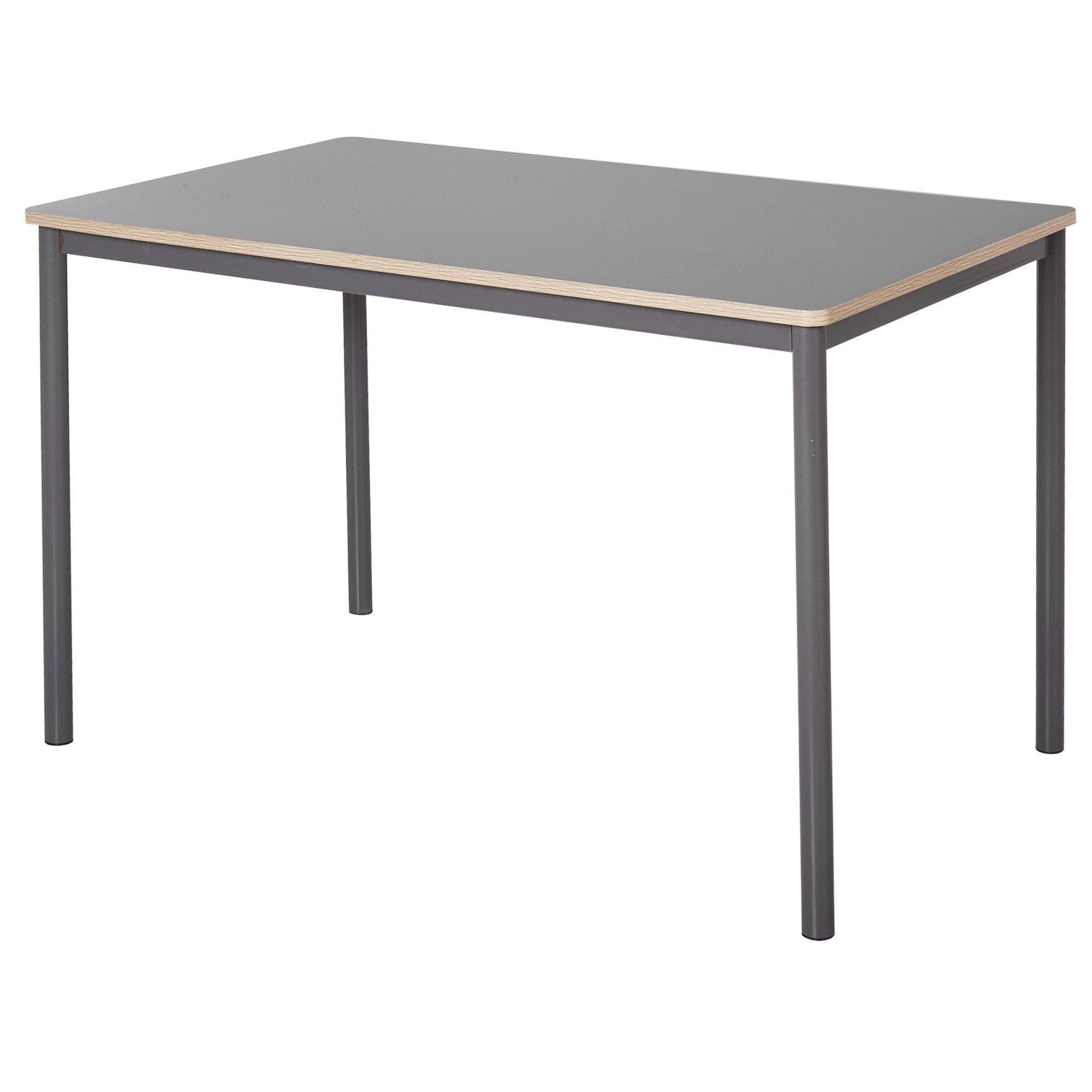 120cm Minimalistic Dining Table Steel Frame Foot Pads Simple Style by ...