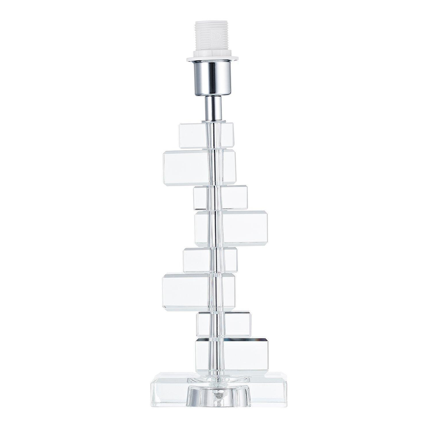 Eye-Catching Clear Crystal Glass Lamp Base with Staggered Rectangular ...