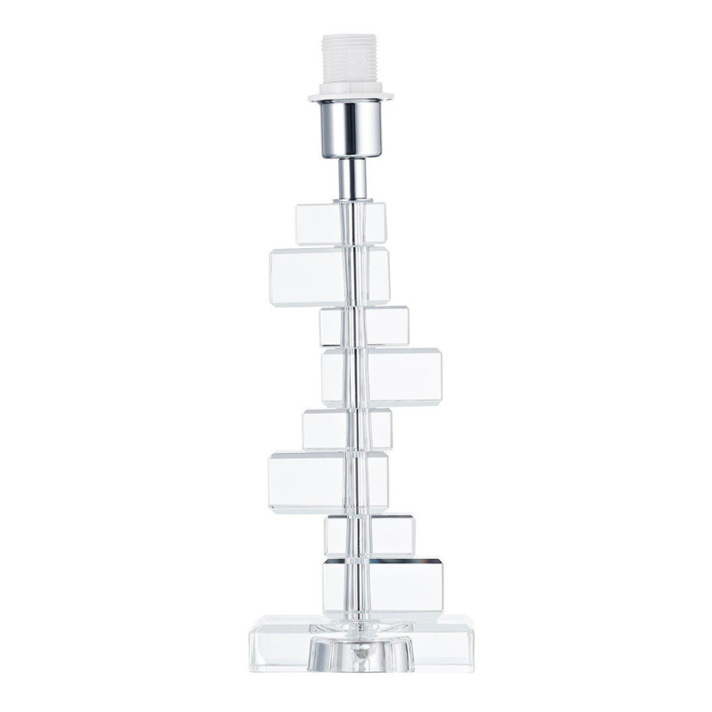Eye-Catching Clear Crystal Glass Lamp Base with Staggered Rectangular ...