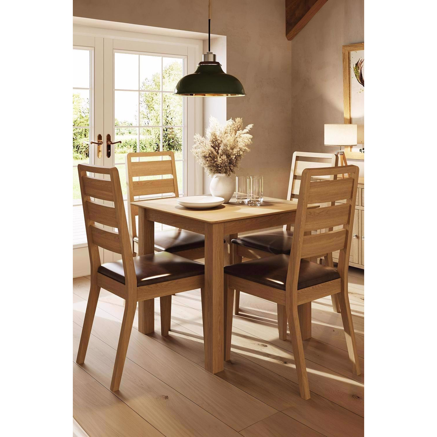 Natural Oak Large Square Dining Table by Debenhams | ufurnish.com