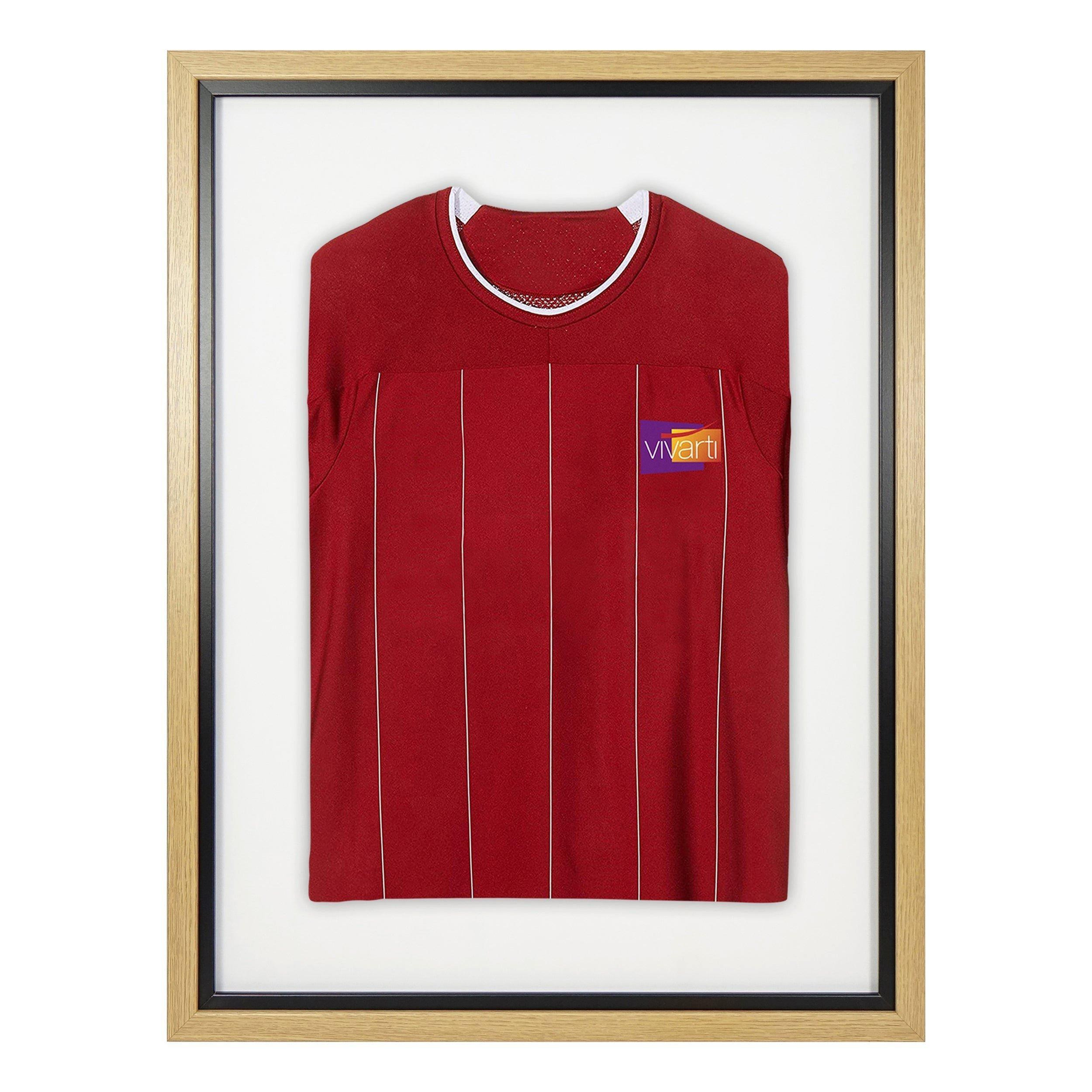 Standard Mounted Sports Shirt Display Frame with Oak Frame and Black ...