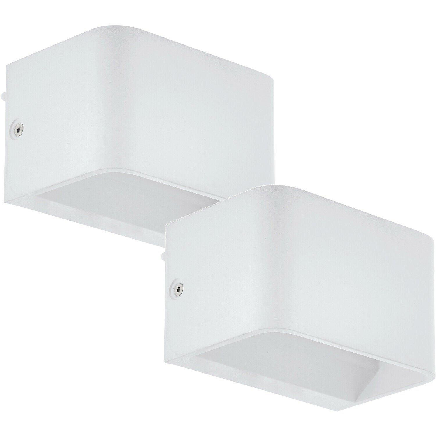 2 PACK Wall Light Colour White Box Structure Snug Fitting Bulb LED 6W ...