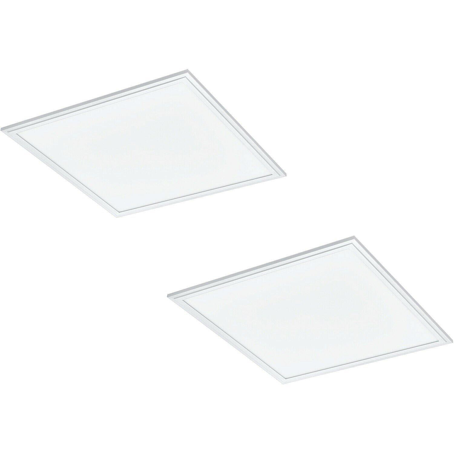 2 PACK Wall / Ceiling Light White 450mm Slim Square Panel 21W LED 4000K ...